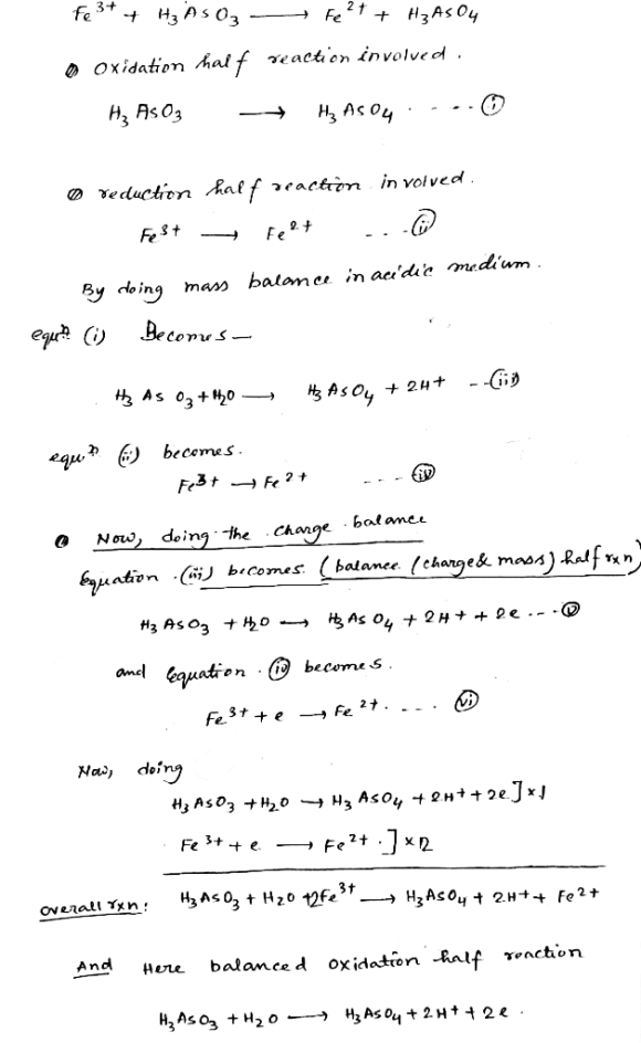The Following Skeletal Oxidation Reduction Reaction Occurs Under Acidic