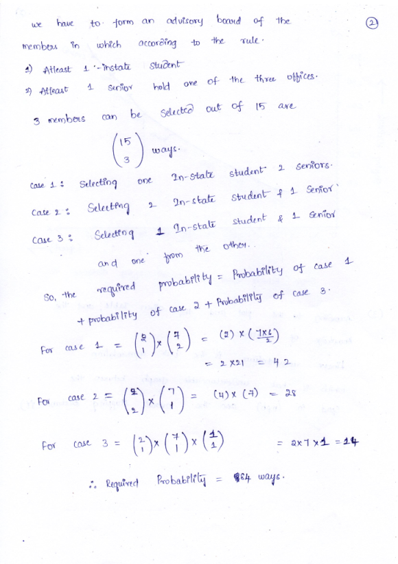 1 Point Rework Problem 29 From Section 2 3 Of Your Text Involving The Selection Of Officers